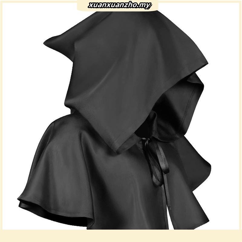 Halloween Cosplay Death Cape Short Hooded Cloak Wizard Witch Costumes ...