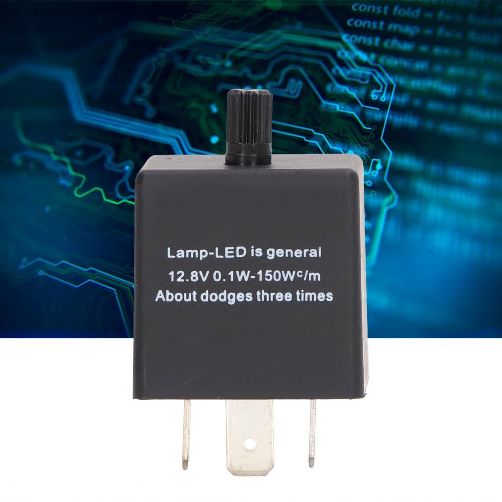 Xguli LED Flasher Relay 3 Pin Adjustable Frequency 12V 10A Normally ...