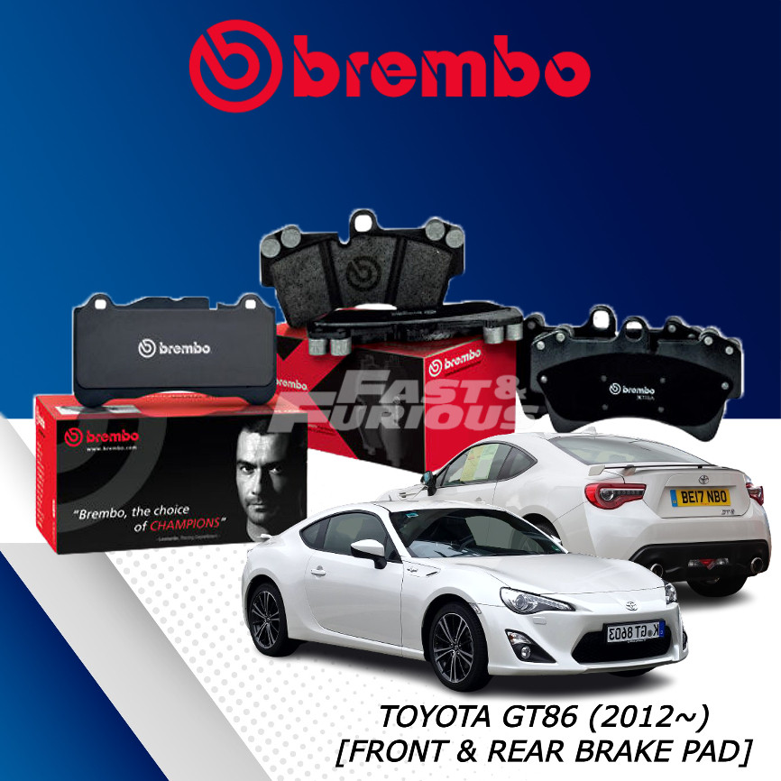 ORIGINAL BREMBO TOYOTA GT86 (2012~) BRAKE PAD FRONT (DEPAN) & REAR ...