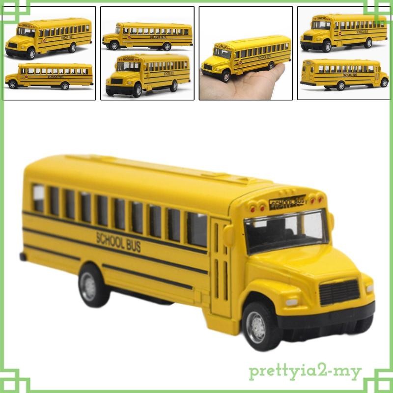 [PrettyiaedMY] School Bus Toy Model Alloy Diecast Pull Back Bus Toy ...