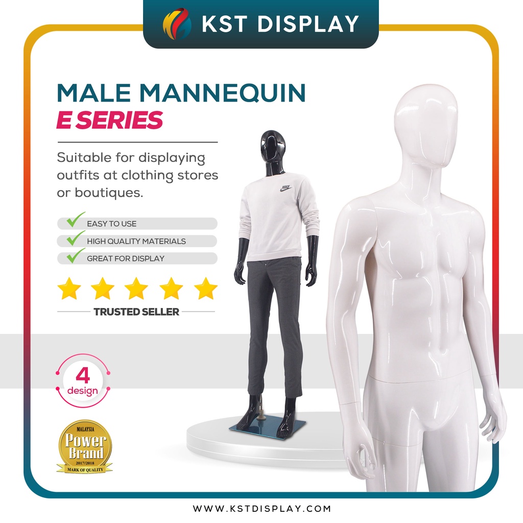 Male Mannequin E Series FullBody / Patung Lelaki / Mannequin Black And ...