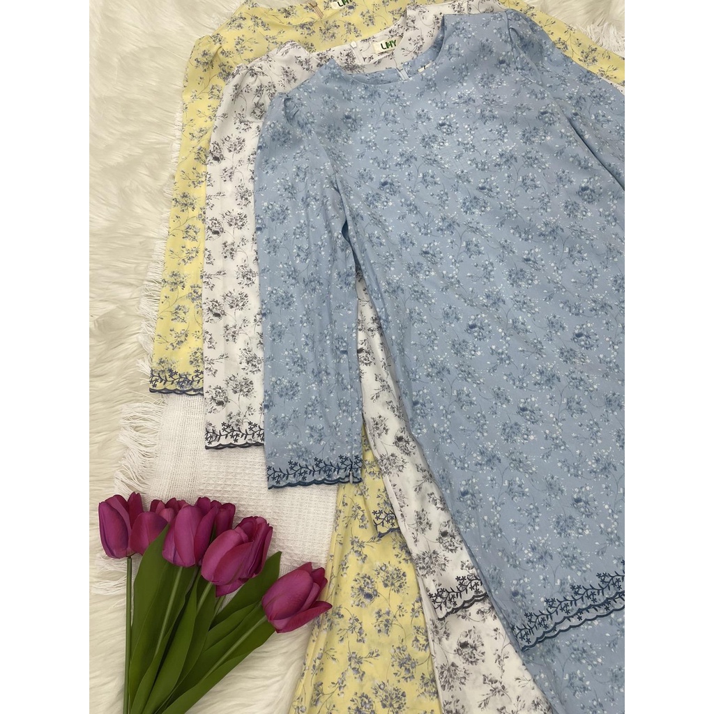 L00043 Kurung Moden SULAM Floral Dan Kain Duyung Muslimah FASHION [SIZE: 38-50 ] | Shopee Malaysia