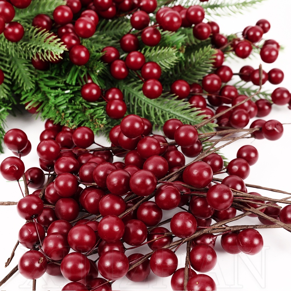 New Year Simulation Holly Berry Stems / Christmas Party Supplies Table ...