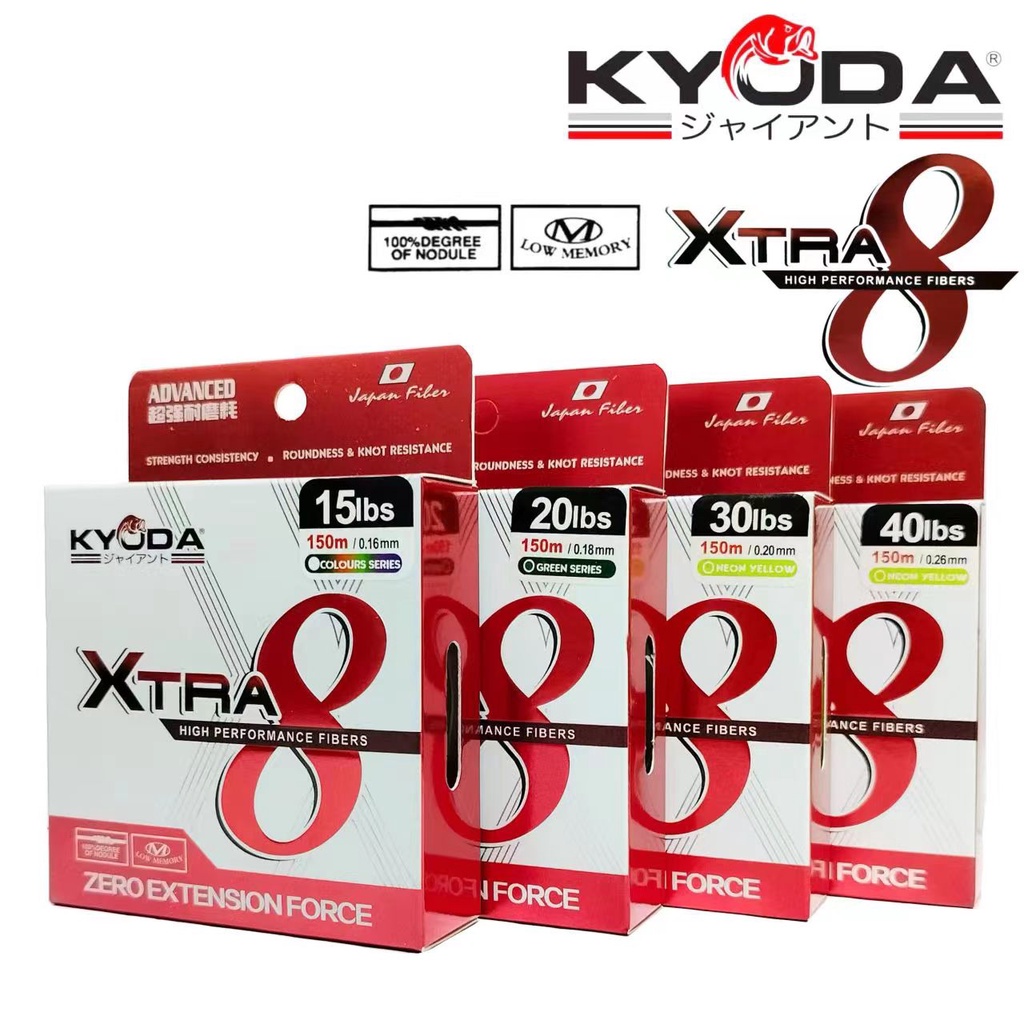 KYODA XTRA X8 HIGH PERFORMANCE FIBERS FISHING LINE (150m) | Shopee Malaysia