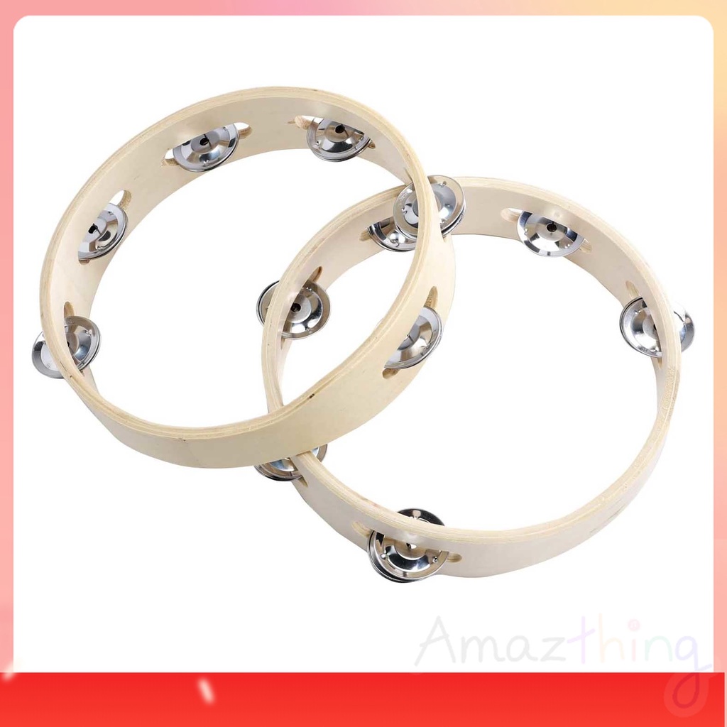 Ready Stock Amazthing Wooden 8 inch Handheld Tambourine Ring |Alat ...