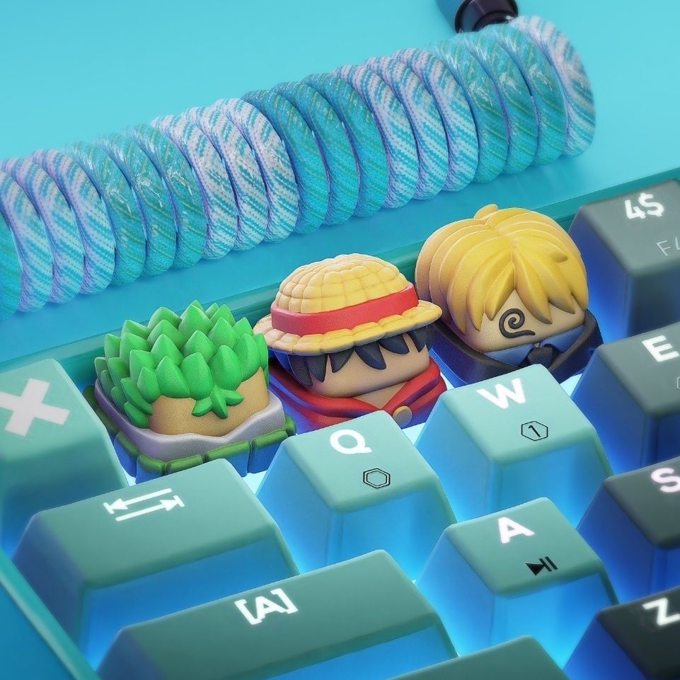 One Piece Keycap Creative 3d Keycap Luffy Zoro Nami Chopper Jinbei ...