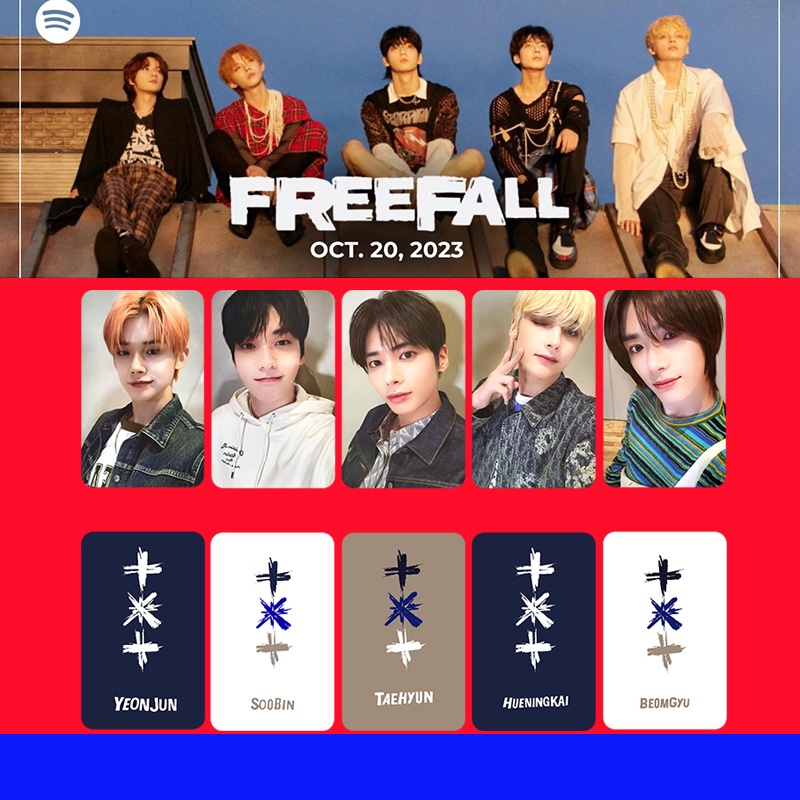 5-6pcs/set TXT New Album FREEFALL CU Photocards WEVERSE CLARITY SOOBIN ...