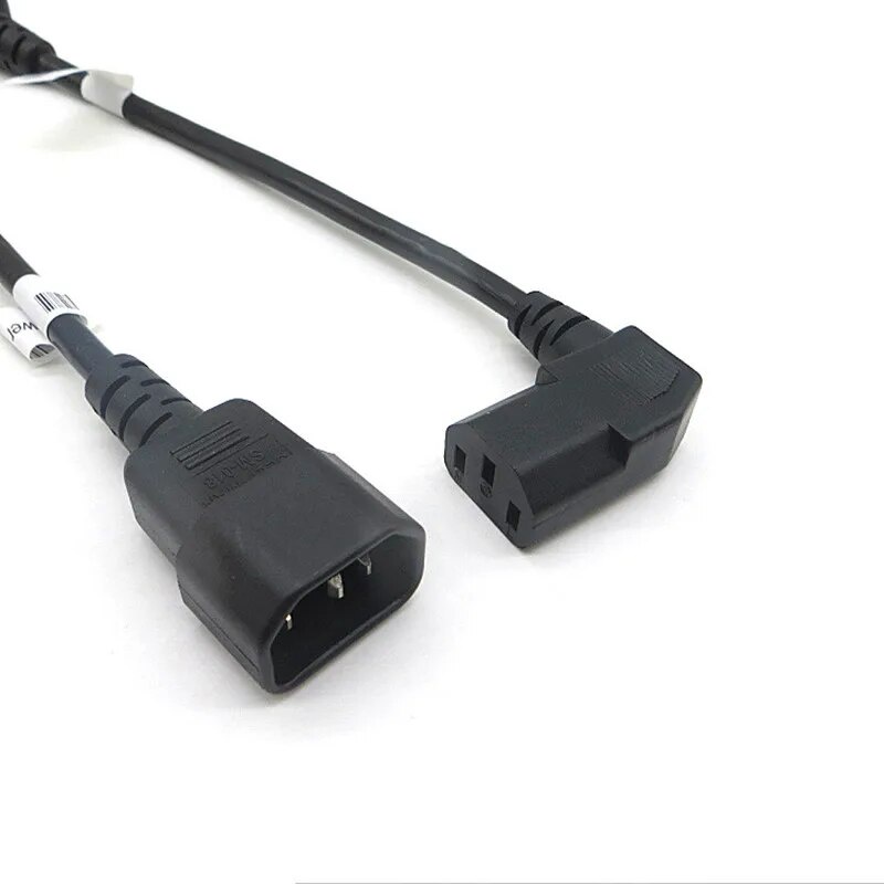 Angled AC power extension cable IEC C13 to C14 90 degree C13 to C14 ...