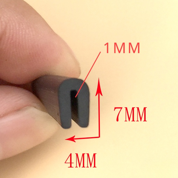 2 meters Rubber edging strip U shaped anti-collision glass edge ...