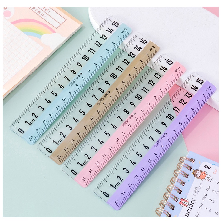 M&P Transparent Transparent Ruler 15cm Primary School Student Ruler ...