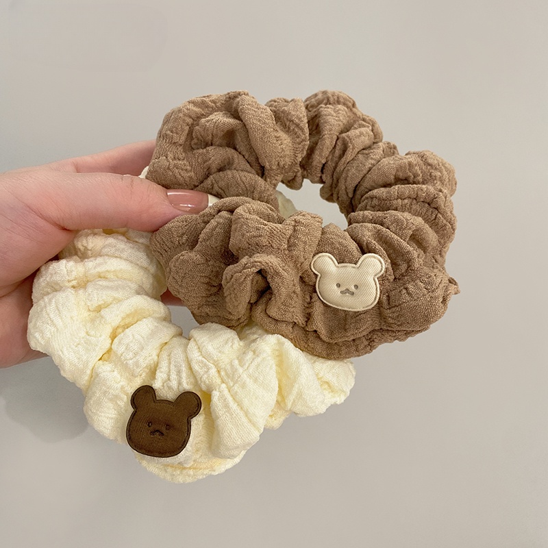 Puff Puff Bear Large Intestine Scrunchie Female Gentle Milk Tea Color ...