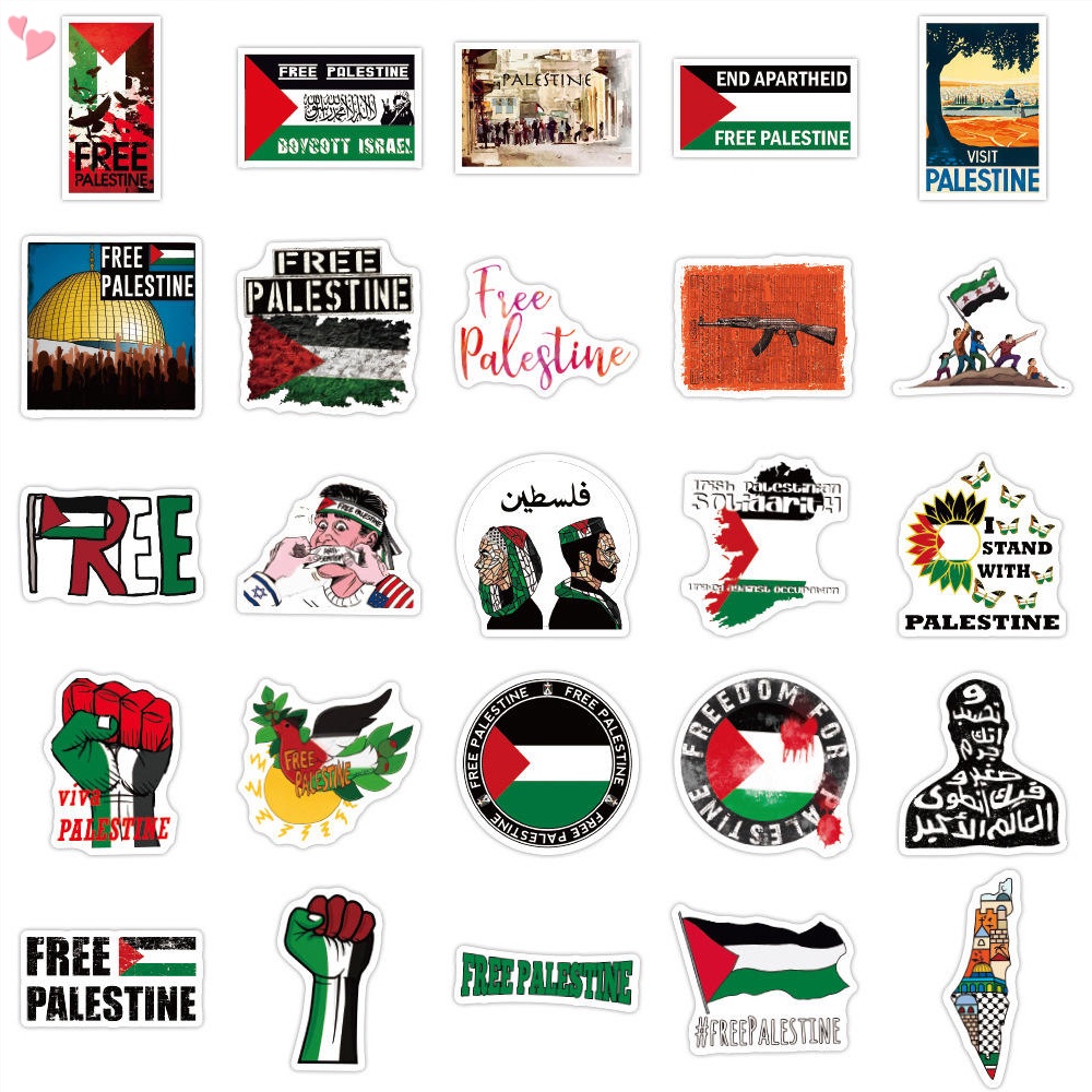 50 PCS Free Palestine Graffiti Waterproof Stickers Decoration for ...