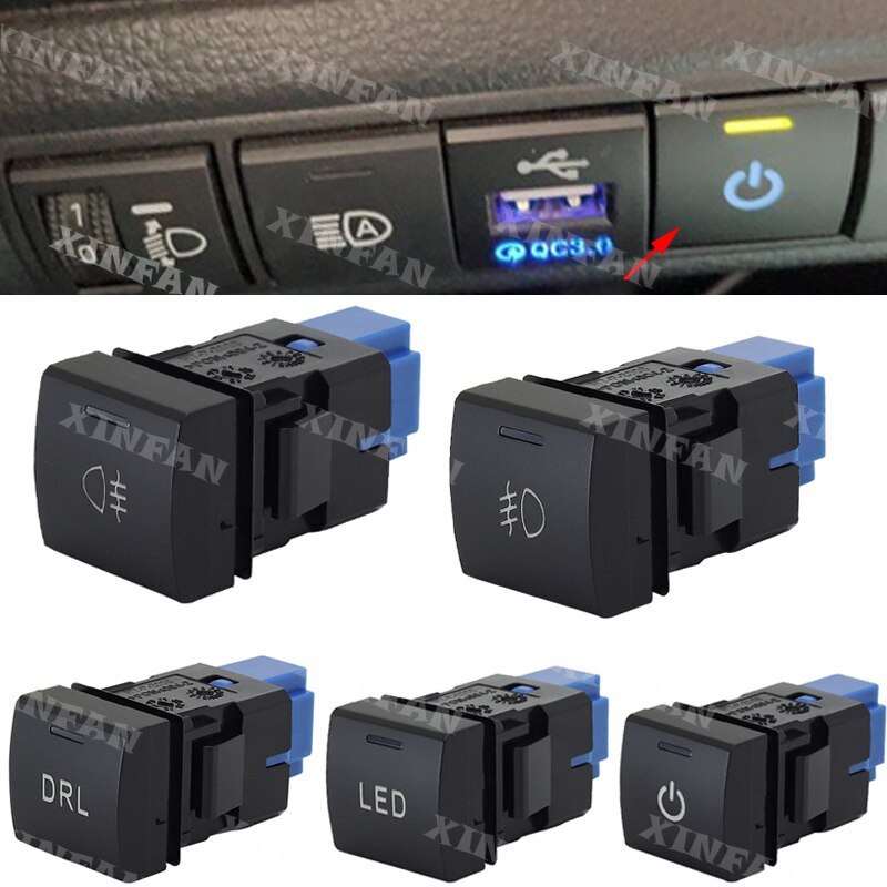 XINFAN Power Light Front Rear Fog Light Power on off LED DRL Button ...