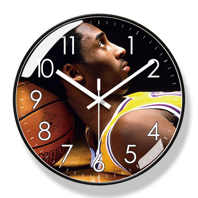 [High quality ]NBA Kobe Bryant clock room wall clock silent Nordic ...