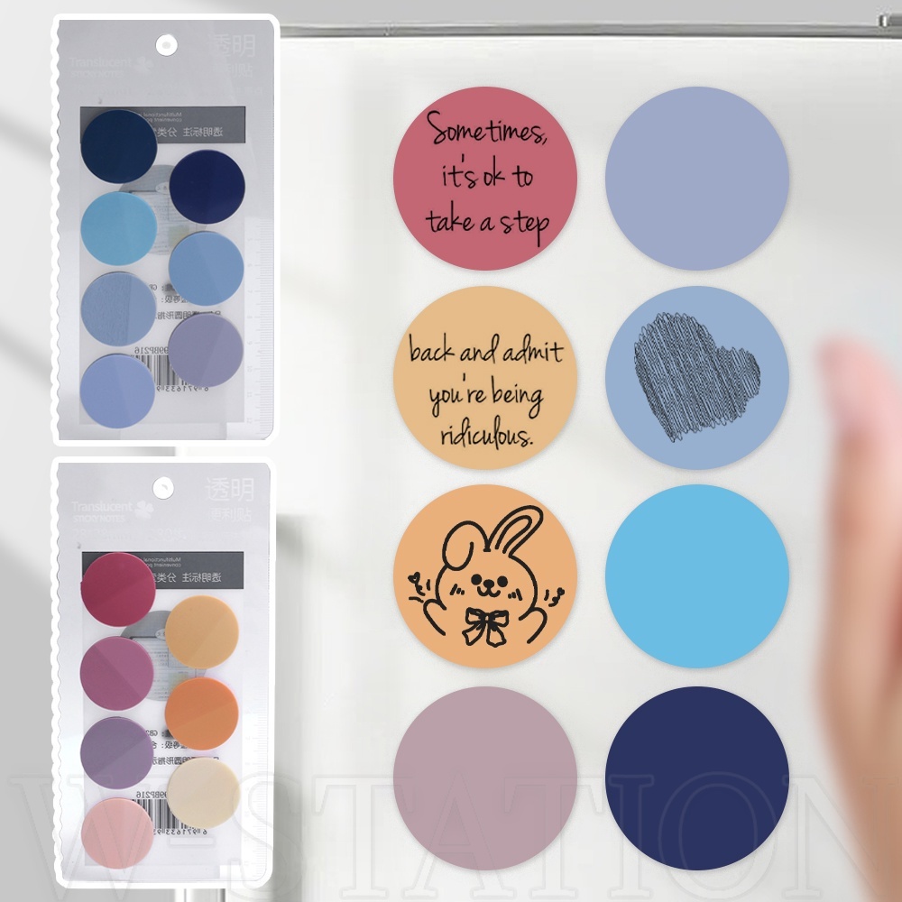 1 Set Macaroon Round Emphasis Mark Index Notes Post-it / Portable ...