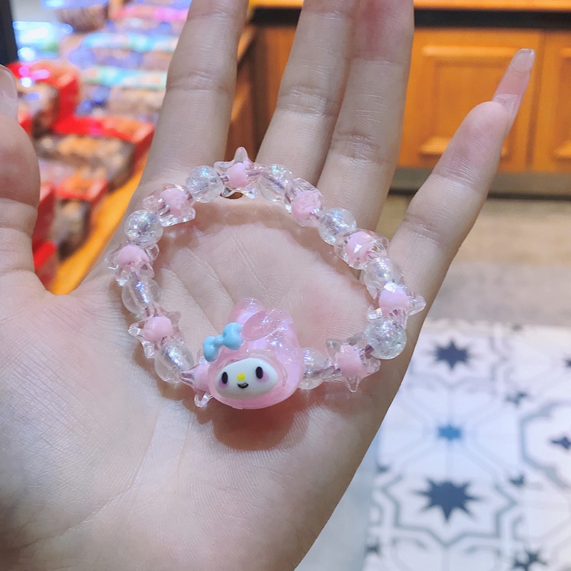 New Sanrio Anime Kuromi Mymelody Cinnamoroll Crystal Bracelet Beading ...