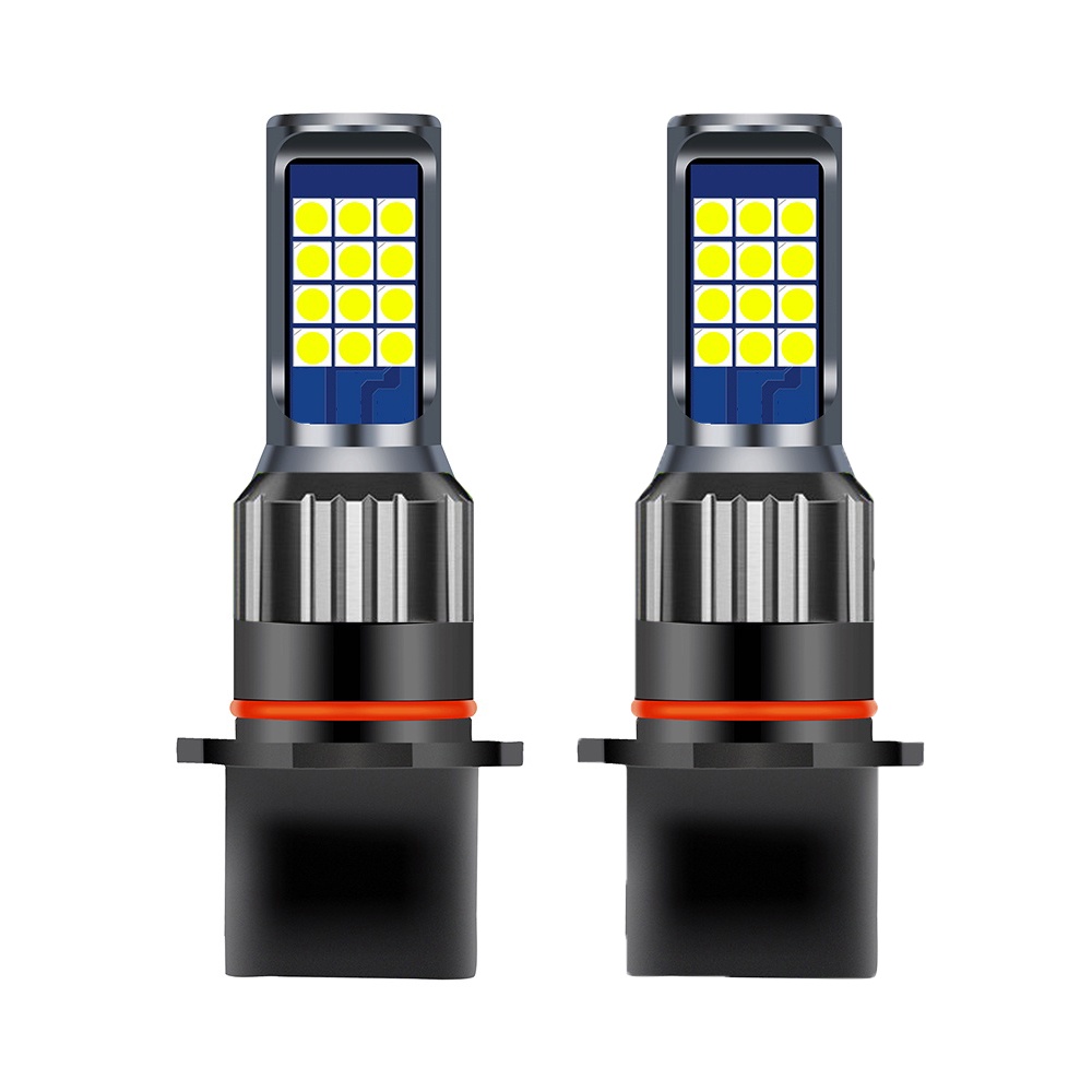 2Pcs 24SMD Auto Fog Light Two-Color LED Car Light H8 H11 H3 H4 H7 9005 HB3 9006 HB4 H16 P13W Day ...