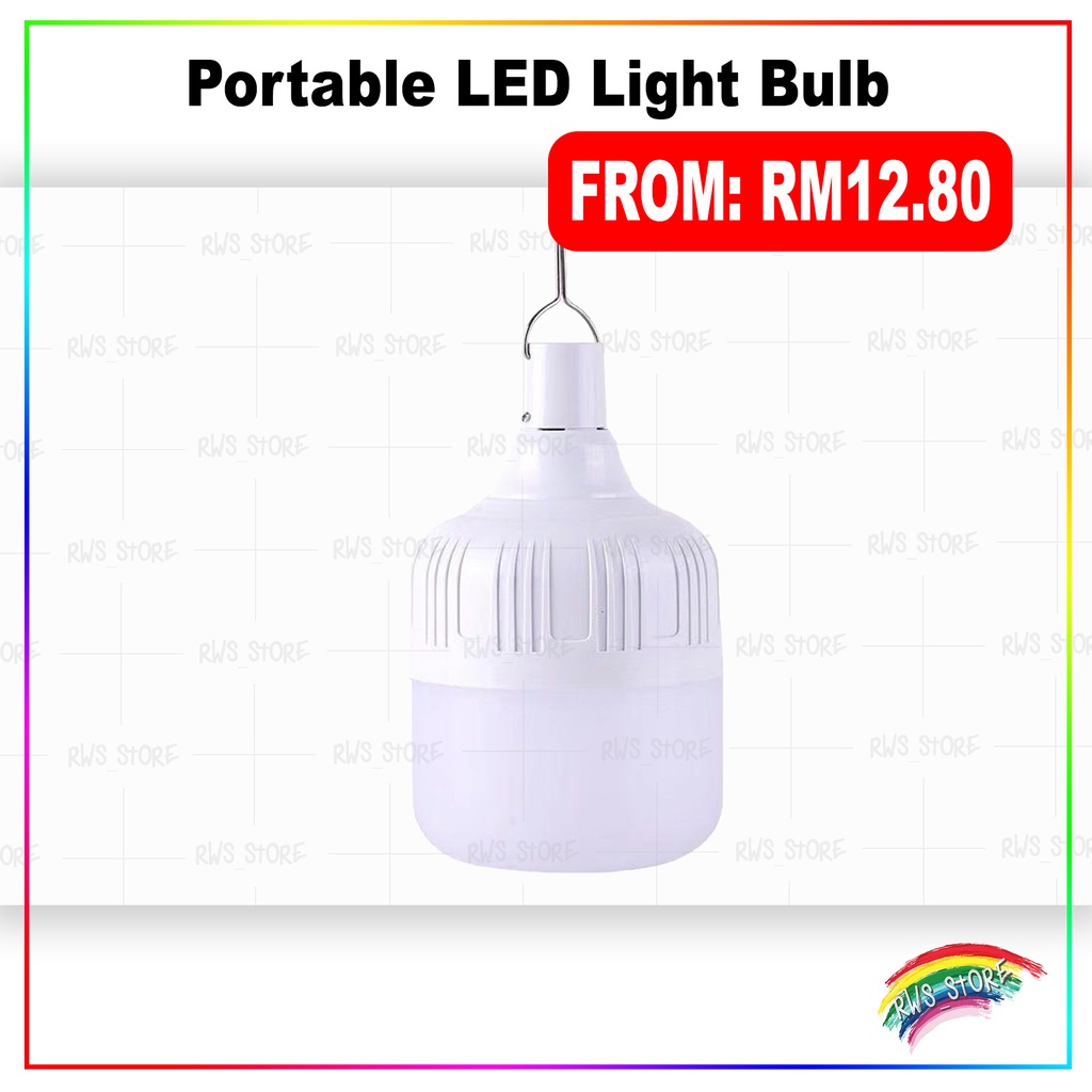 Portable LED Light Bulb / 便携LED充电灯泡 / Lampu LED Mudah Alih | Shopee ...