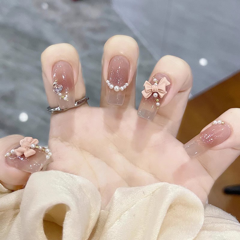 【ZE169】Ice Princess 24Pcs/Box Fake Nails with Glue Kuku Palsu dengan ...