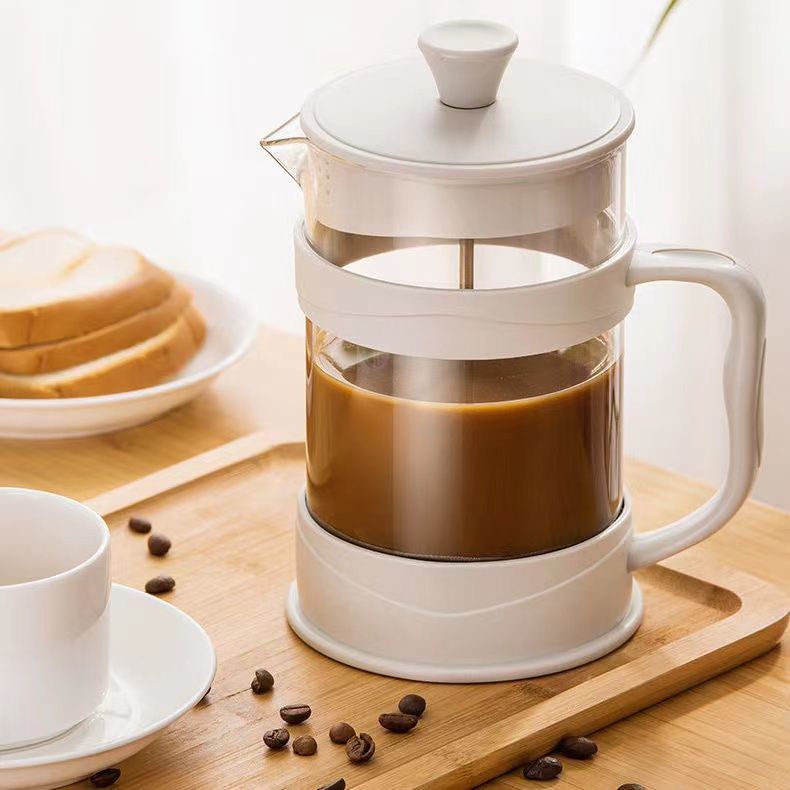 French Press Coffee Pot Glass Teapot Hand Filter Cup Cold Brew Kettle ...