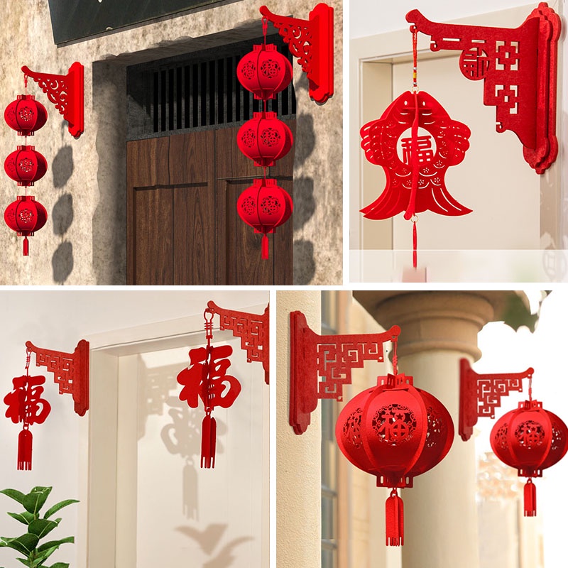 2025 Cny Lantern 3d Felt Lantern Pendant New Year Lantern Decoration