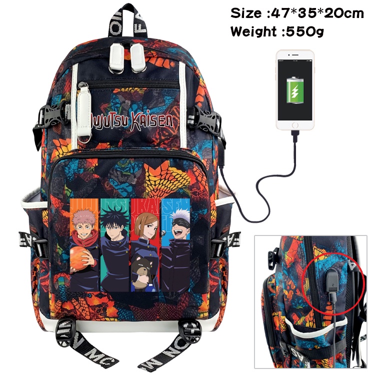 Jujutsu Kaisen Satoru Gojo Ryomen Sukuna Backpack Canvas Waterproof USB ...