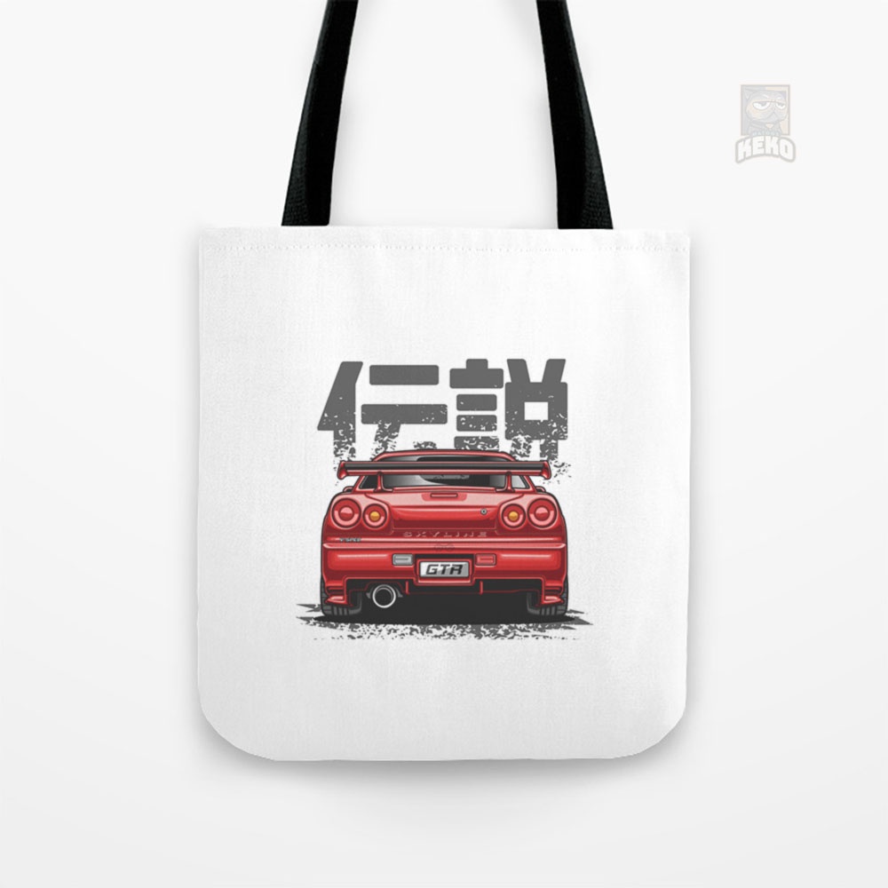 Bag | Canvas Tote Bag Skyline GTR R34 Candy Red | Shopee Malaysia