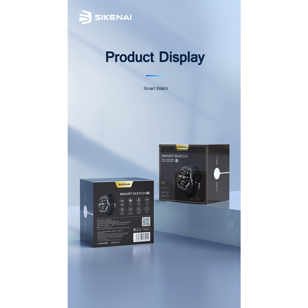 SIKENAI P1 Multi-Functional Touch Operation AI Assistant Smartwatch ...