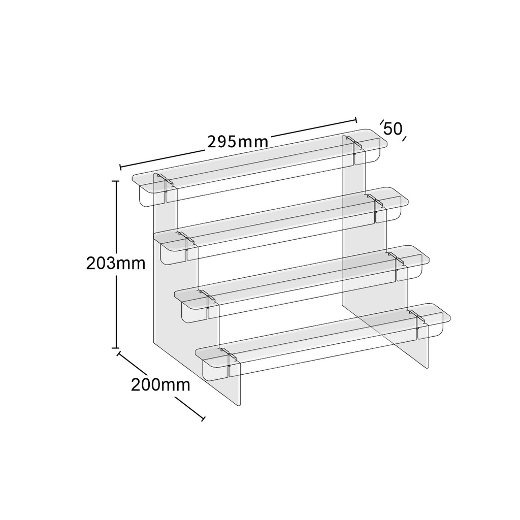 (FREE 3M LED) Transparent Acrylic Display Stand Multi Layer Ladder ...