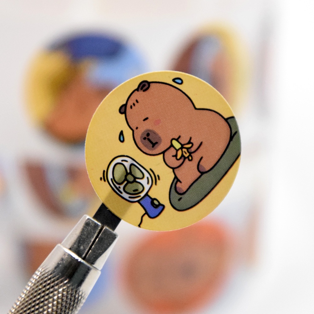 500PCS/Roll Cute Cartoon Fat Capybara Stickers Roll for Helmet Bicycle ...