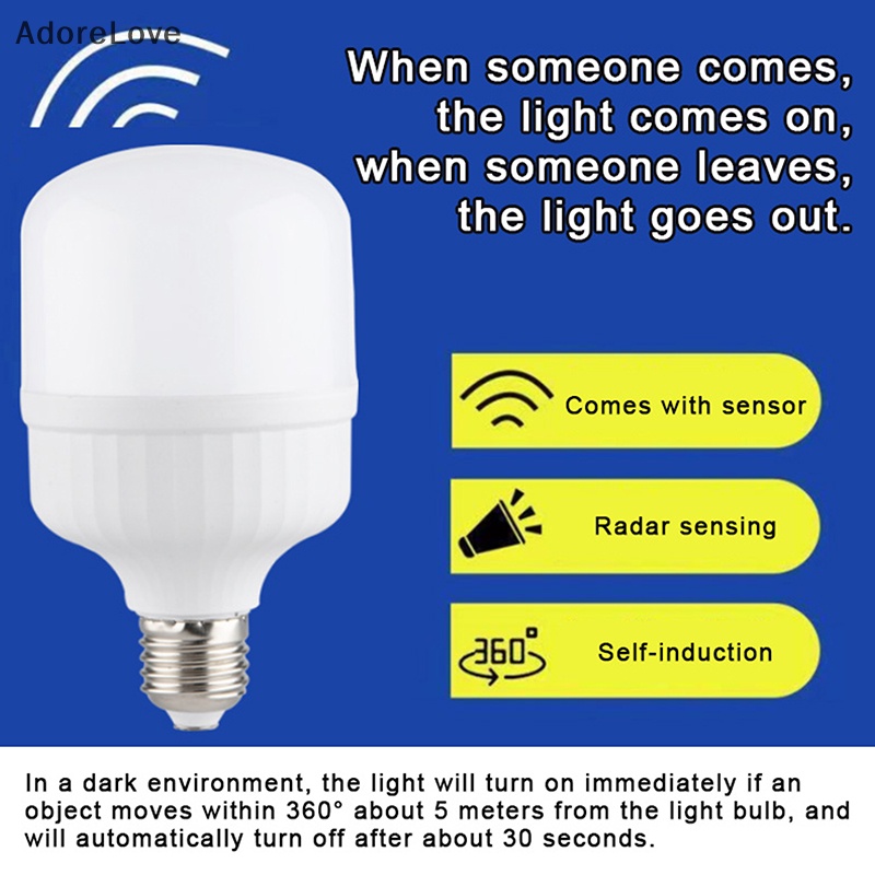 ADL Auto ON/OFF Induction Bulb Sensor Automatic Motion Sensor LED Lamp ...