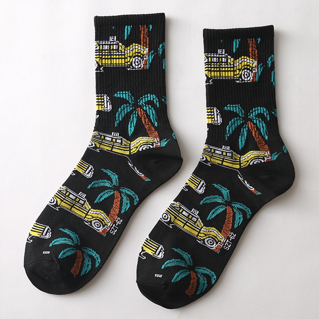 Men's Hip Hop Harajuku Socks Fancy Flower Art Pattern Novelty Socks ...