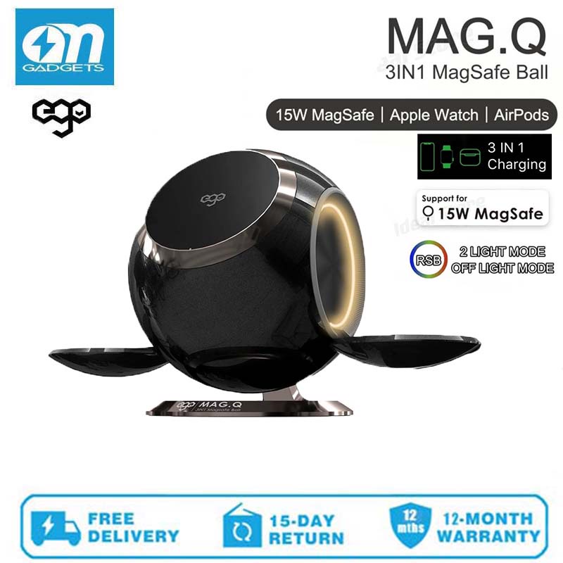 EGO Mag.Q 3in1 15W Magsafe Station With Wireless Charger | Shopee Malaysia
