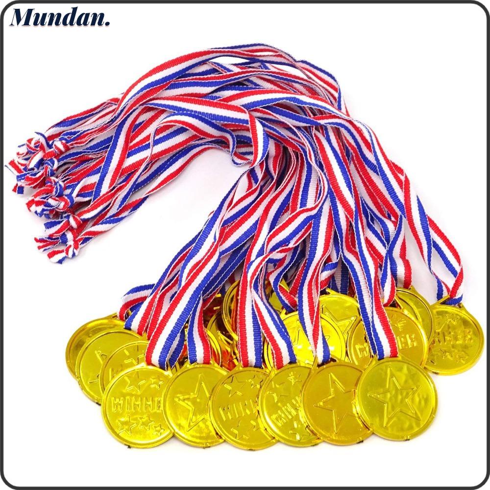 MUNDAN 10pcs Award Medals, Plastic Football Competitions Prizes Gold ...