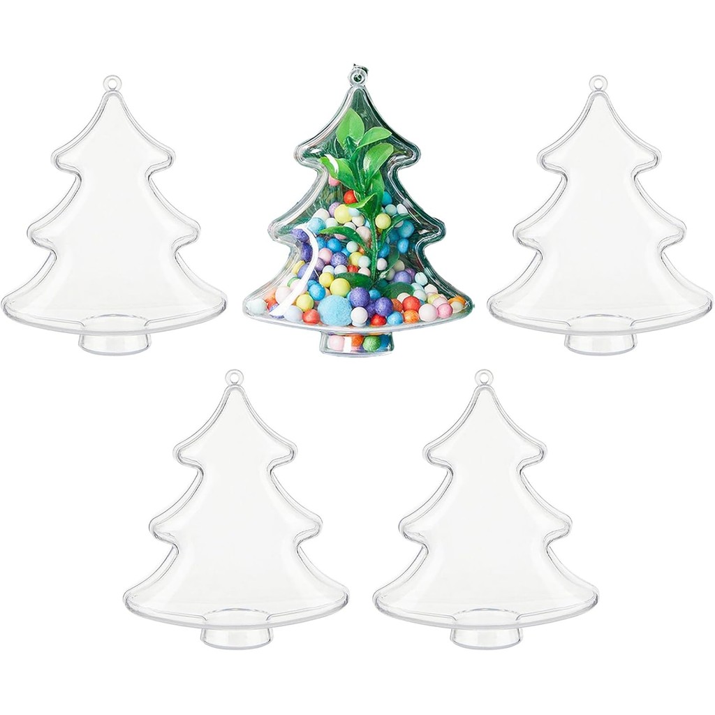 TSYFM 5pcs Christmas Tree Candy Jar, Candy Containers Christmas Plastic ...