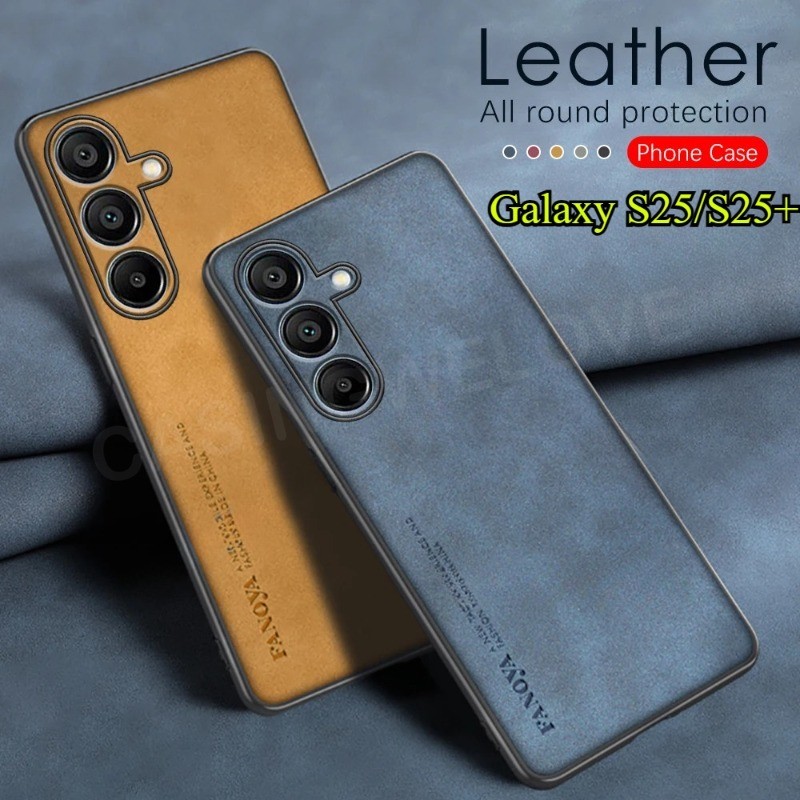 Luxury Plain Leather Casing For Galaxy S25 S25+ S 25 GalaxyS25 ...