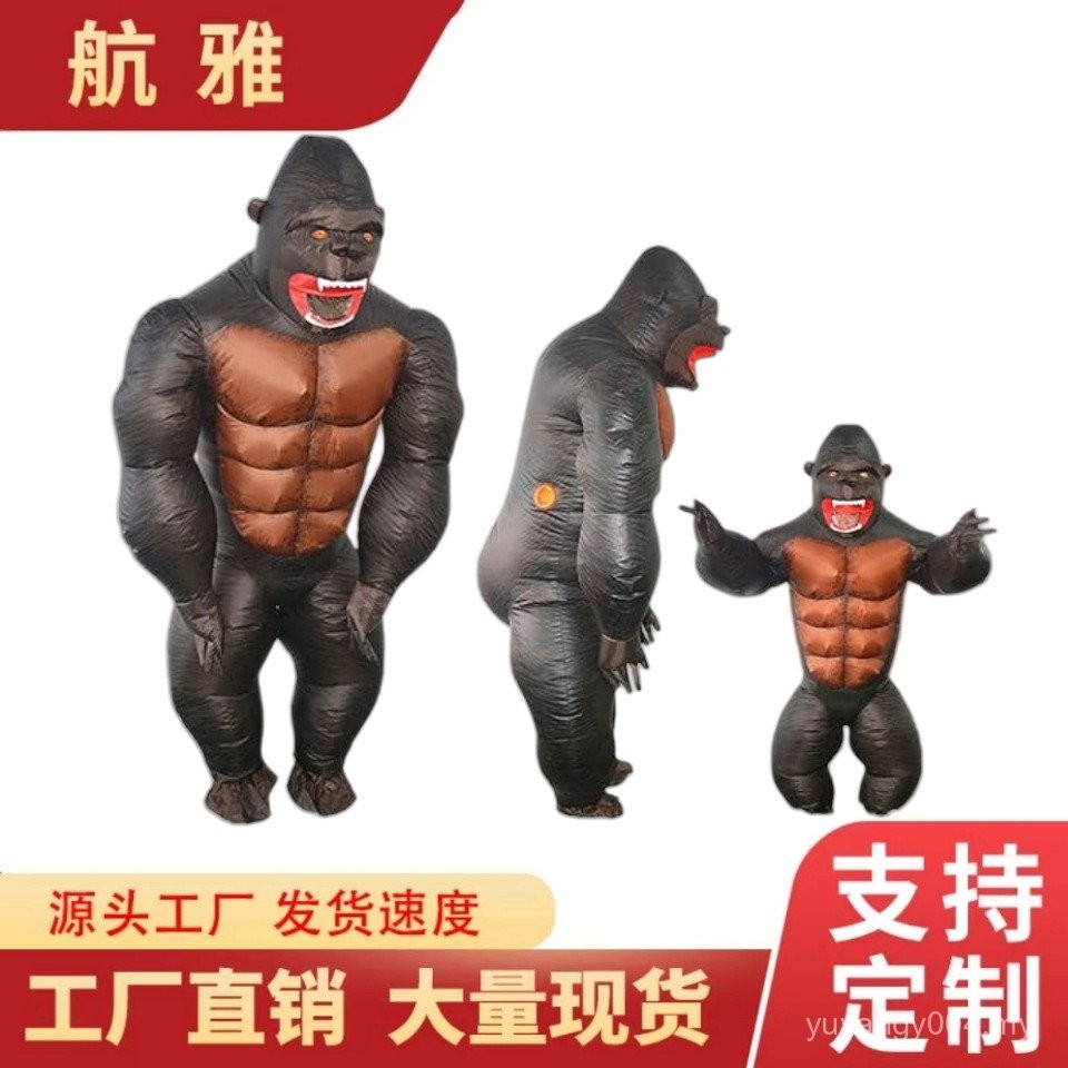 Cross-border Halloween King Kong Inflatable Costume Beast with Beauty ...