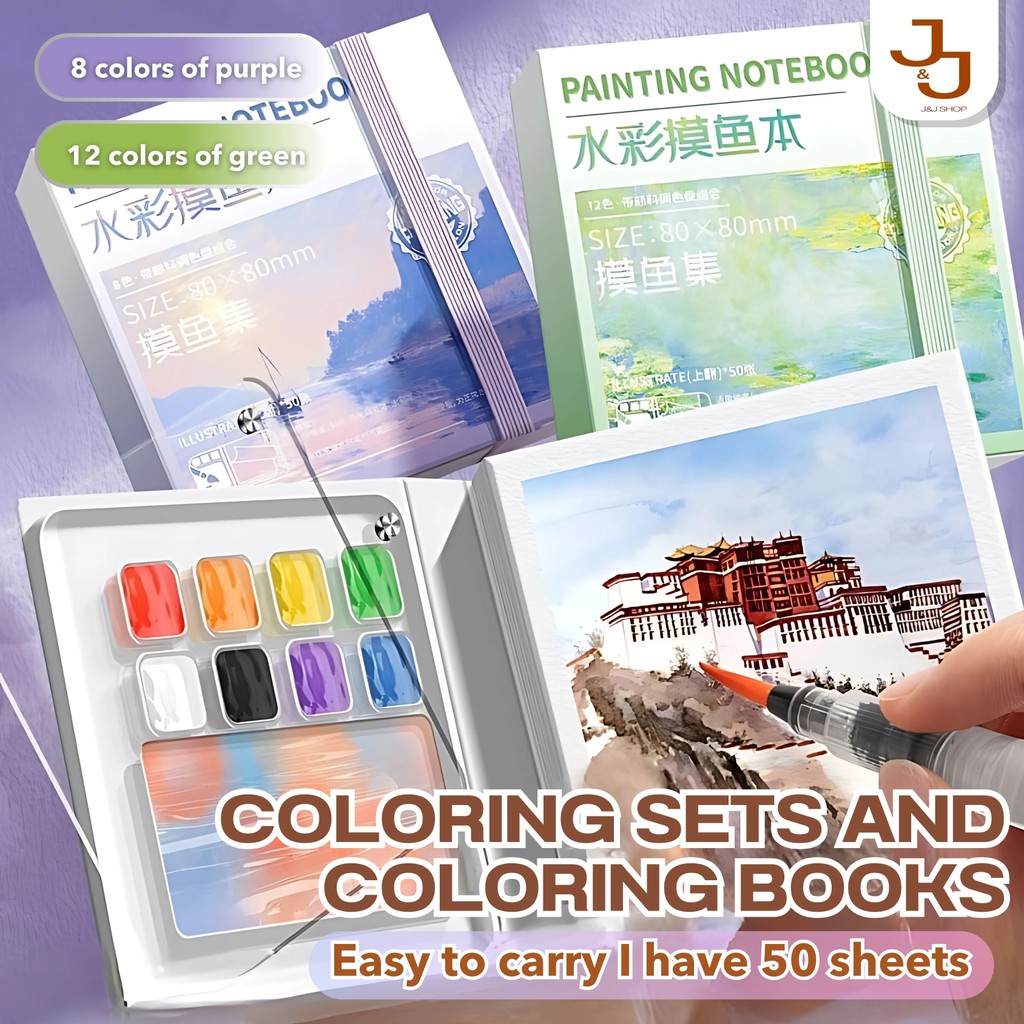Acrylic Grid Paint Box Travel Paint Tray Box Tearable Painting Book ...