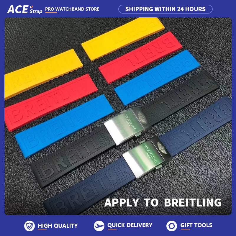 Apply To Breitling Watch Rubber Strap 20mm 22mm 24mm Folding Fuckle ...