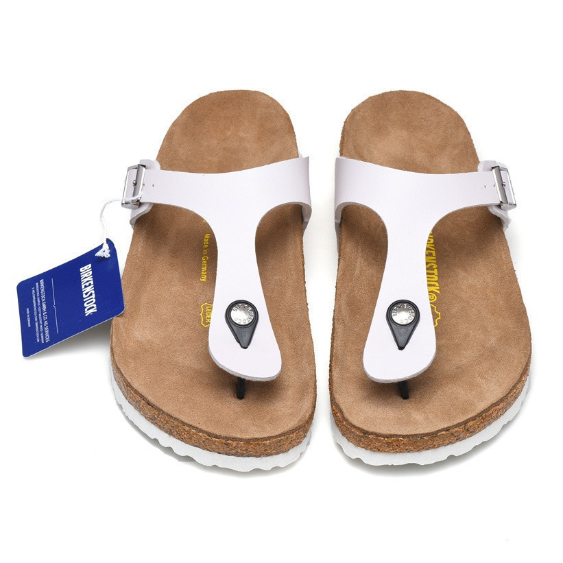 Birkenstock Gizeh Lelaki/Perempuan Klasik Gabus Putih Matte Putih Warna ...
