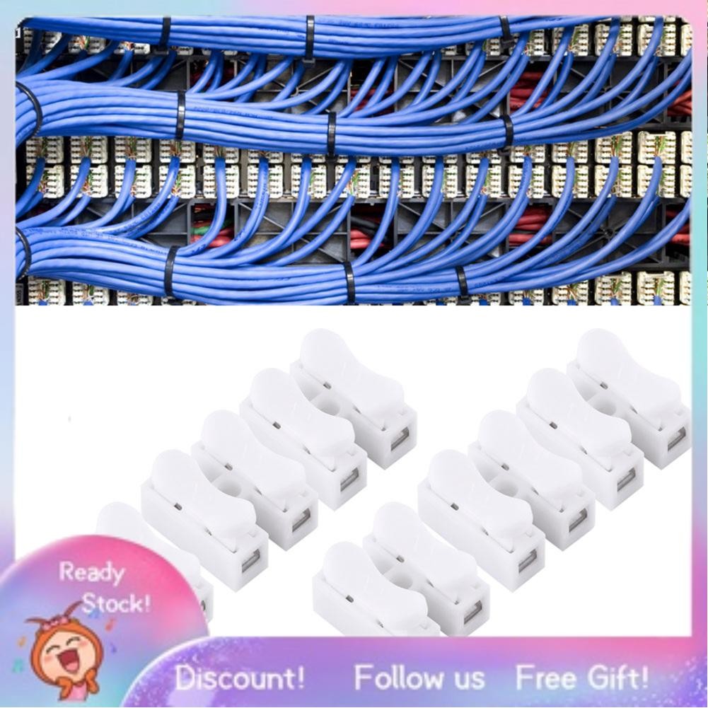 Ujewndju 100pcs Spring Wire Connectors 10A 220V CH2 2 Pin Quick ...
