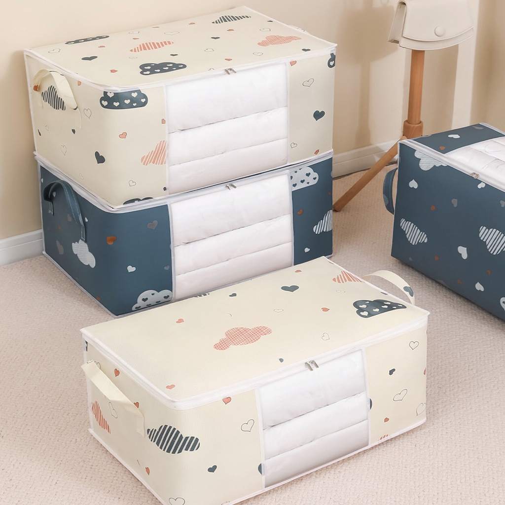 Dustproof Storage Boxes with Lids Quilt Storage Bins Zipper Clothes ...