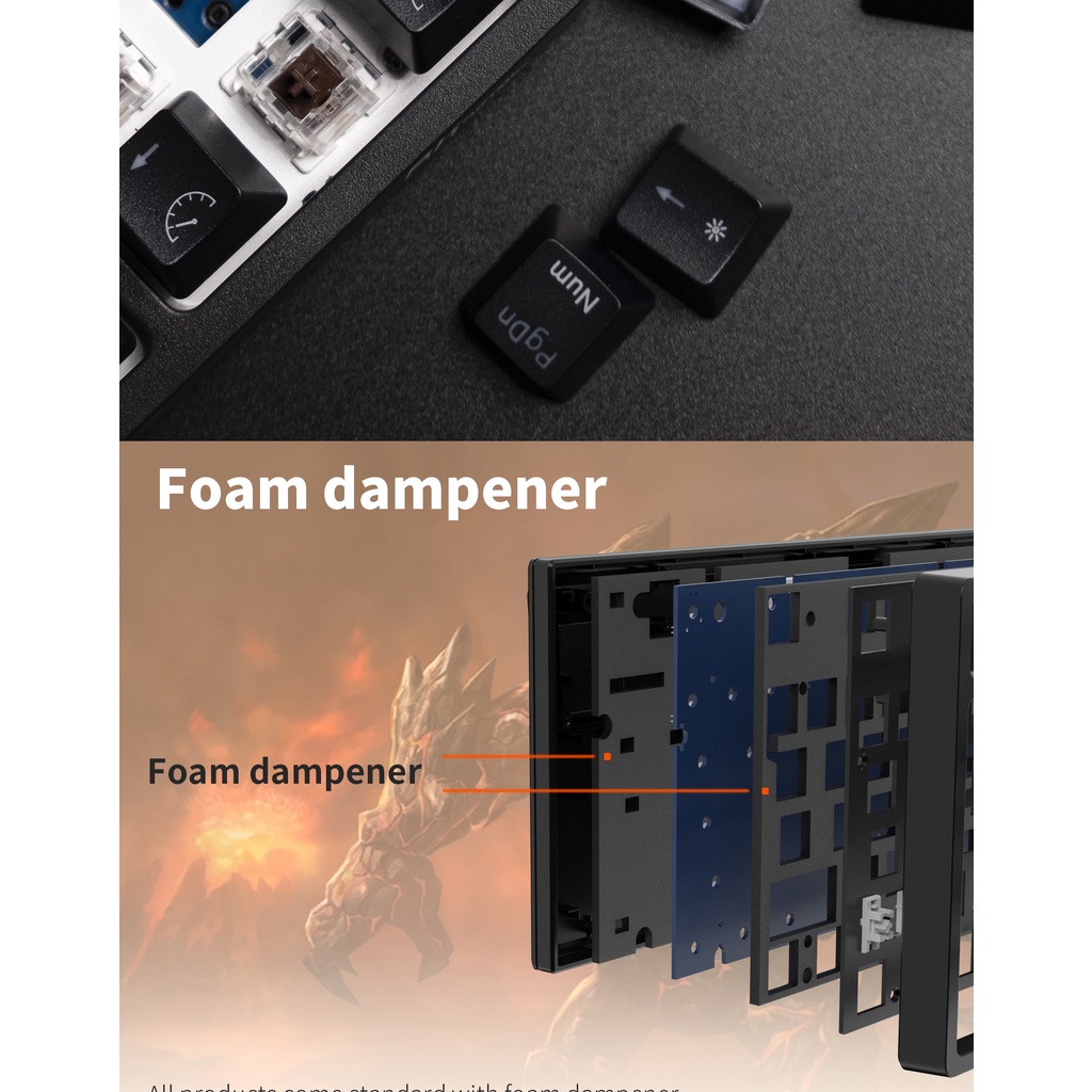 Royal Kludge RK84 Tri-Mode Hotswappable RGB Backlit Bluetooth 2.4G ...