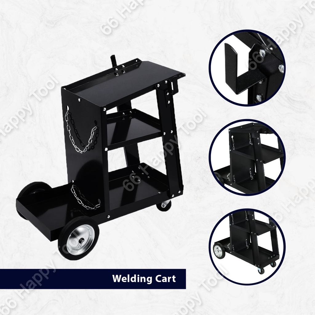 Welding Machine Cart Heavy Duty 3 Tier Trolley for MIG TIG MMA ARC ...
