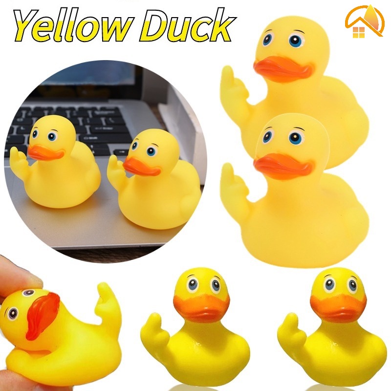 Funny Middle Finger Gesture Cartoon Yellow Duck Toy / Mini Ducks Toys ...