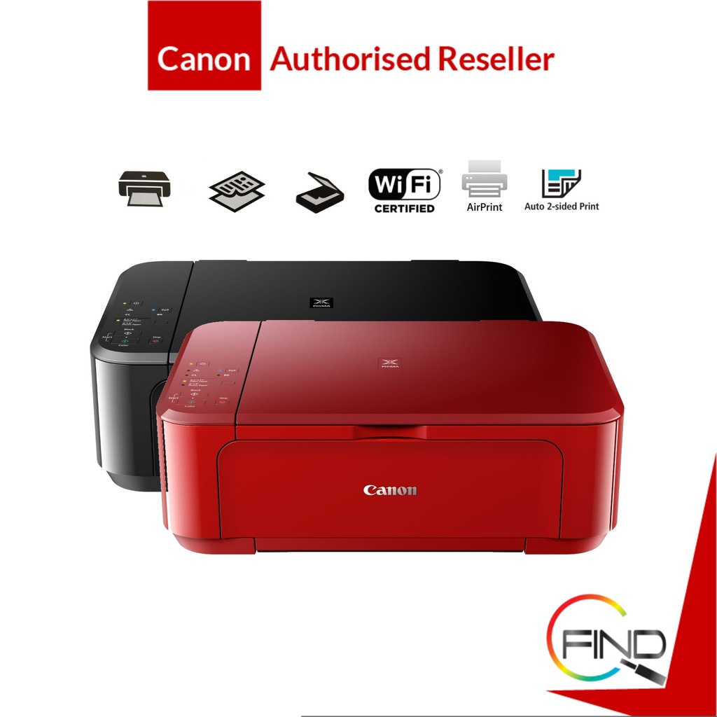 Canon PIXMA MG3670 (Black/Red) AIO WIFI Borderless Printer (Print/Scan ...