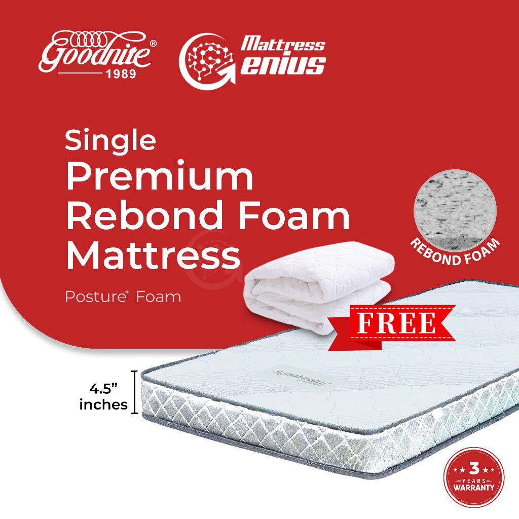 Mattress Genius Spinalhealth by Goodnite 4.5 inch Rubber Rebond Foam ...