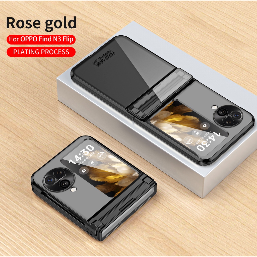 LUKEN Electroplating Plastic Clear Phone Case for OPPO Find N3 Flip 5G ...