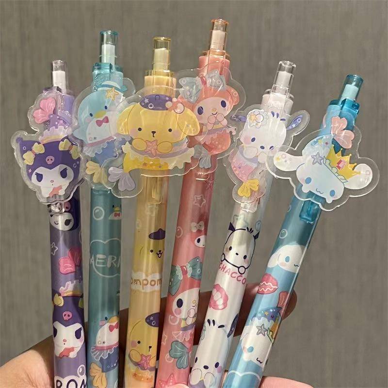 6Pcs/Set Sanrio Cute Mermaid Acrylic Gel Pens 0.5mm Kawaii Cinnamoroll ...