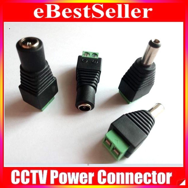 CCTV POWER Connector Plug MALE / FEMALE Easy Connect Professional ...